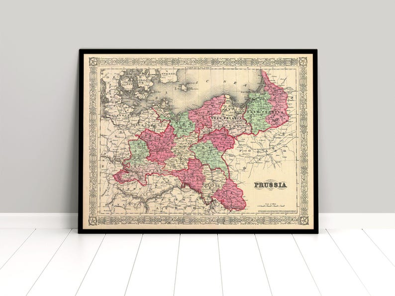 1866 Prussia Map Print: German States Historical Wall Art - Etsy