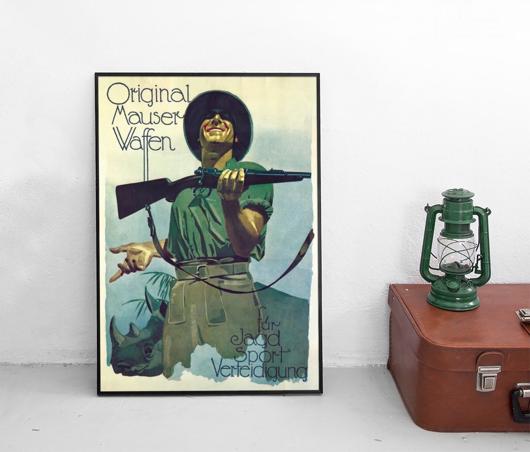 1920s German Advertisement Poster "mauser Rifles for Hunting, Sports ...