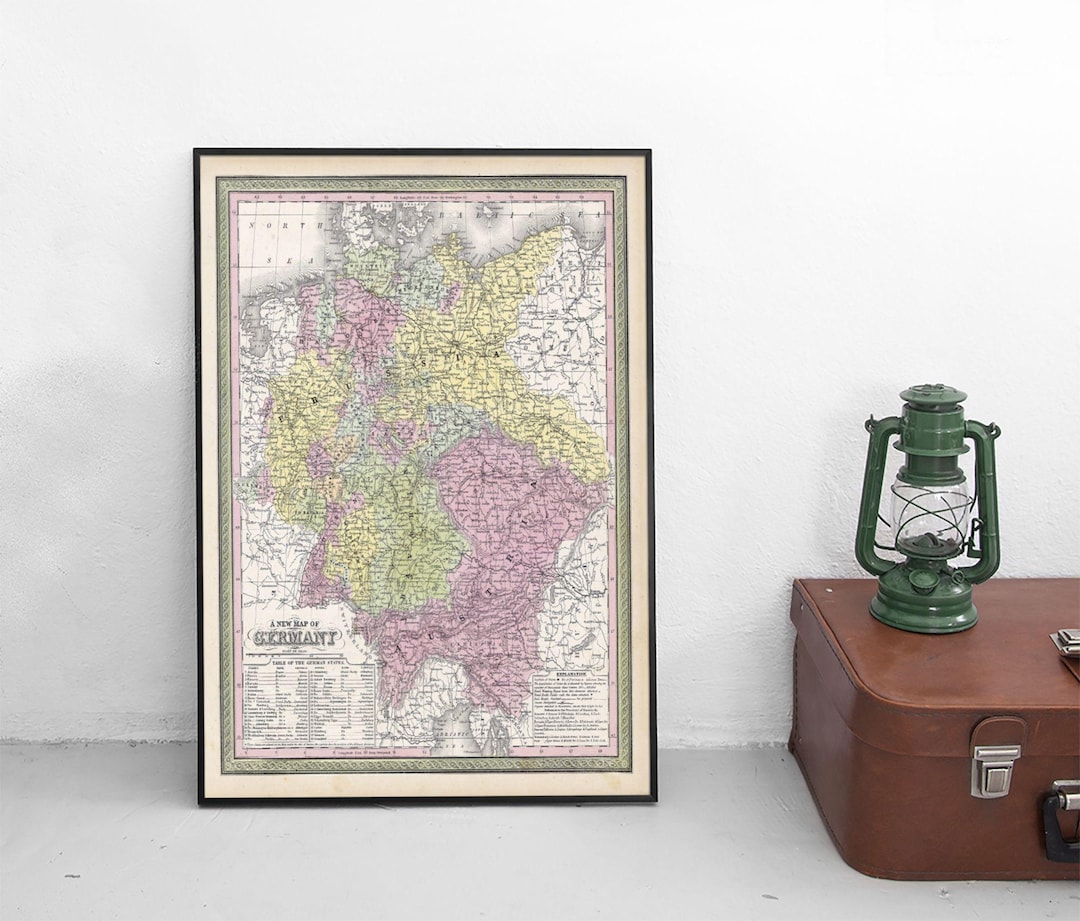 Pre 1871 Map of the German States in Central Europe / Pre-unification ...