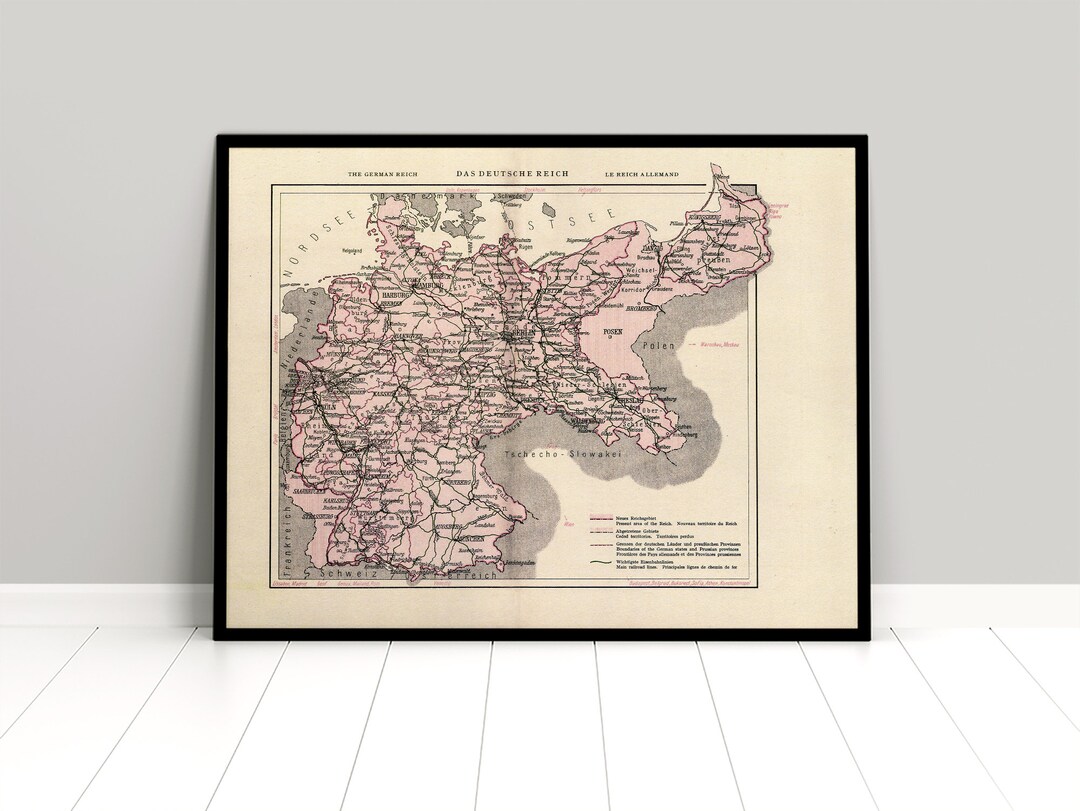 Map Germany in Borders of 1937 / Poster / Patriotism / Art Wall Print ...