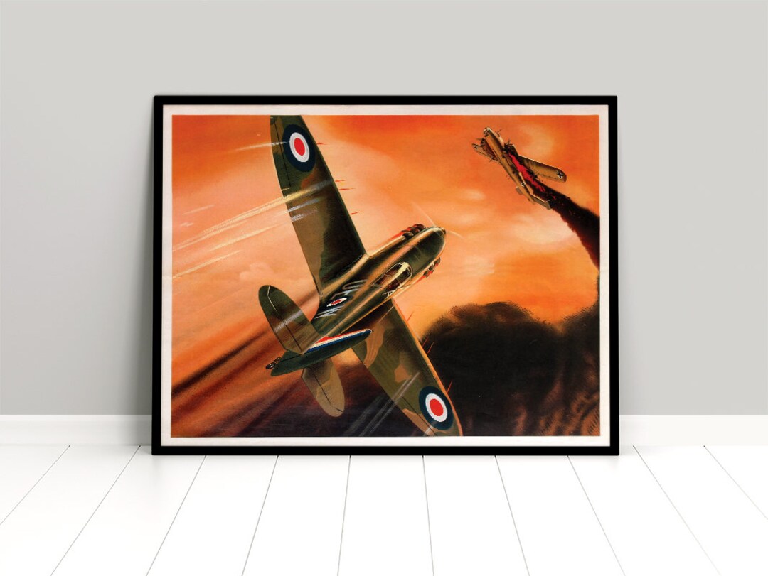 Poster Spitfire WWII Bomber/ Fighter RAF Royal Air Force Patriotism ...