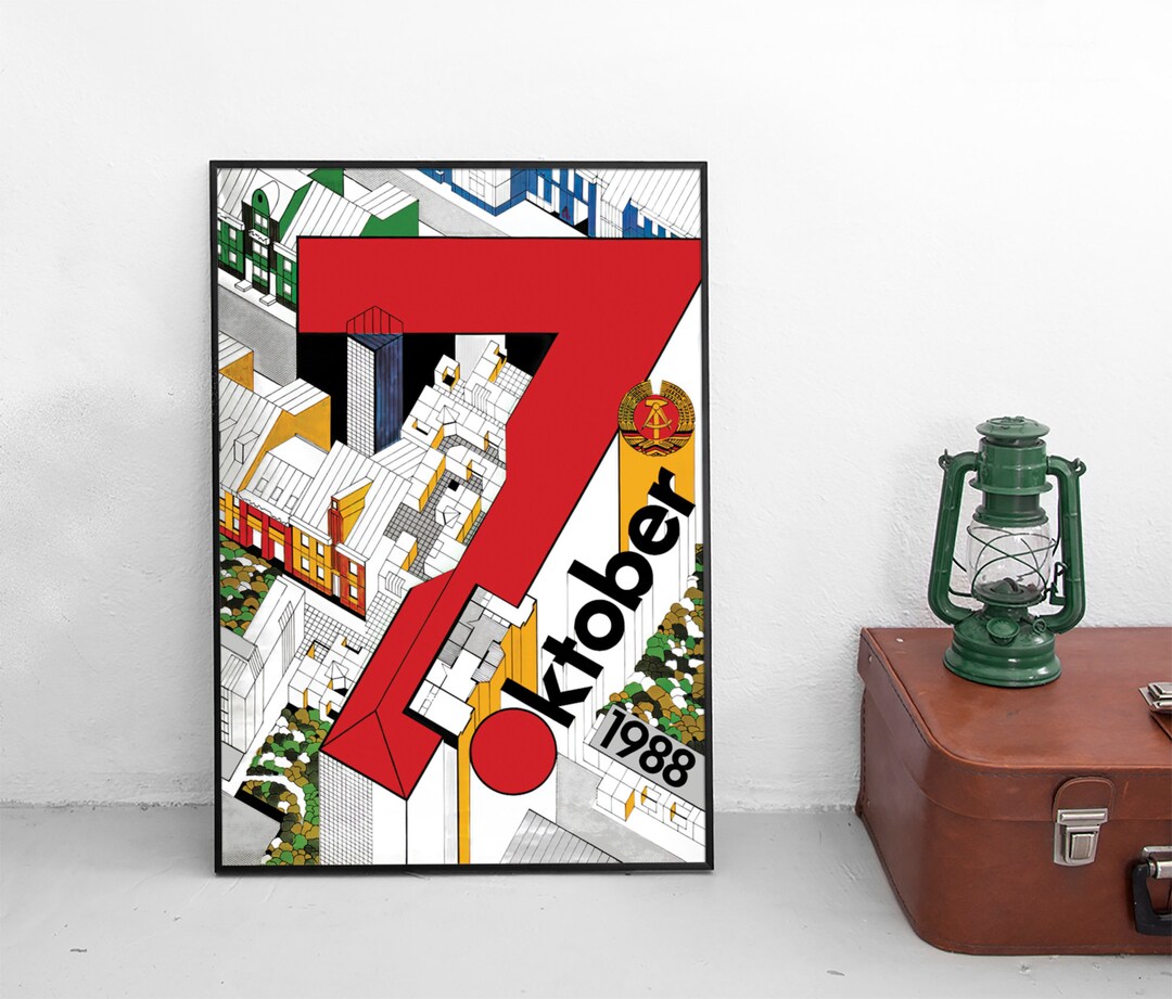 GDR Propaganda Poster: Eastern Germany National Day, Vintage Wall Art ...