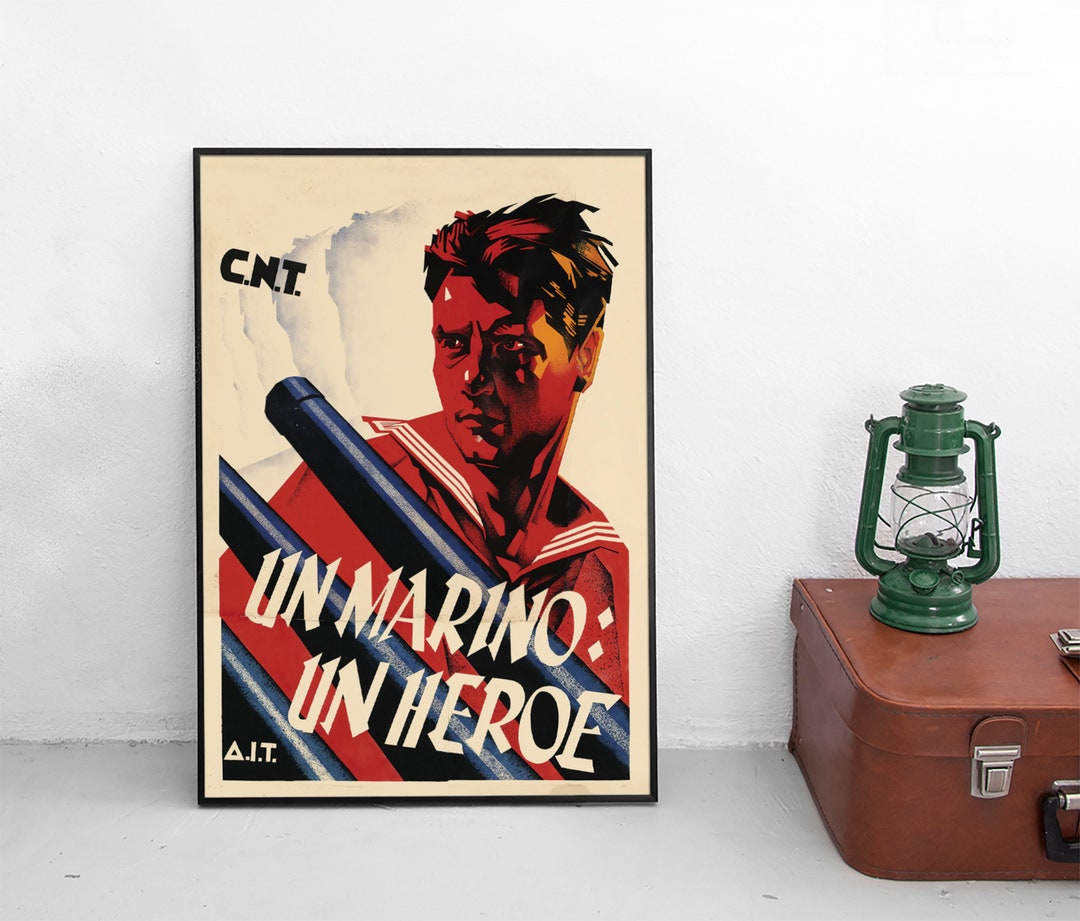 Spanish Civil War Poster CNT "a Sailor: A Hero" Propaganda Art Print - Etsy
