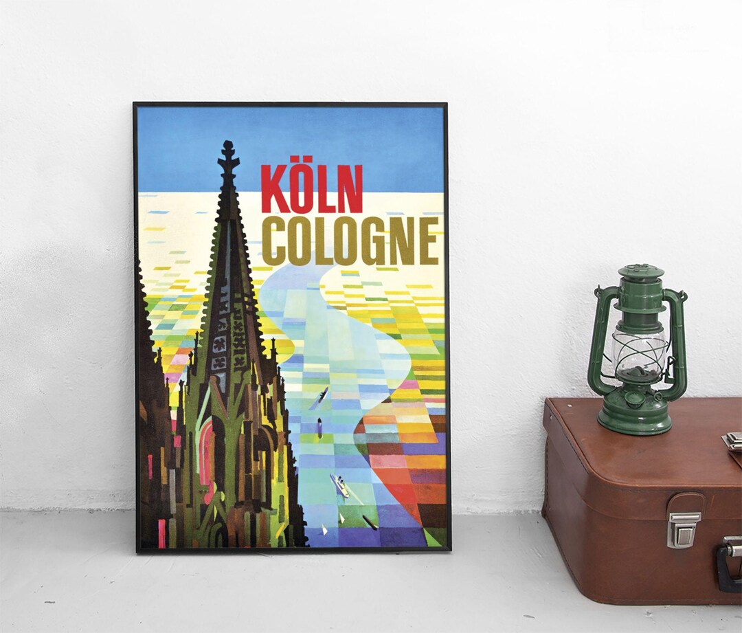 Cologne Germany Travel Poster: Vintage City Wall Art - Etsy