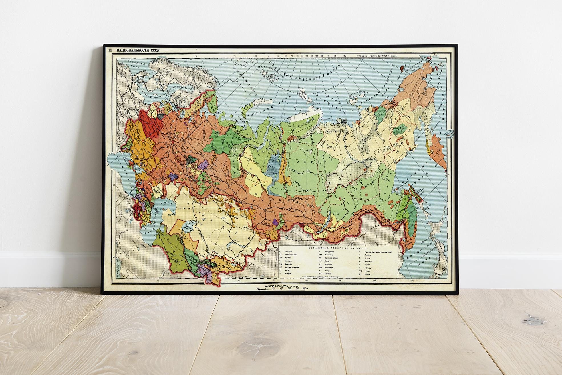 Map of Ethnic Groups in the Soviet Union / Wall Print / History ...
