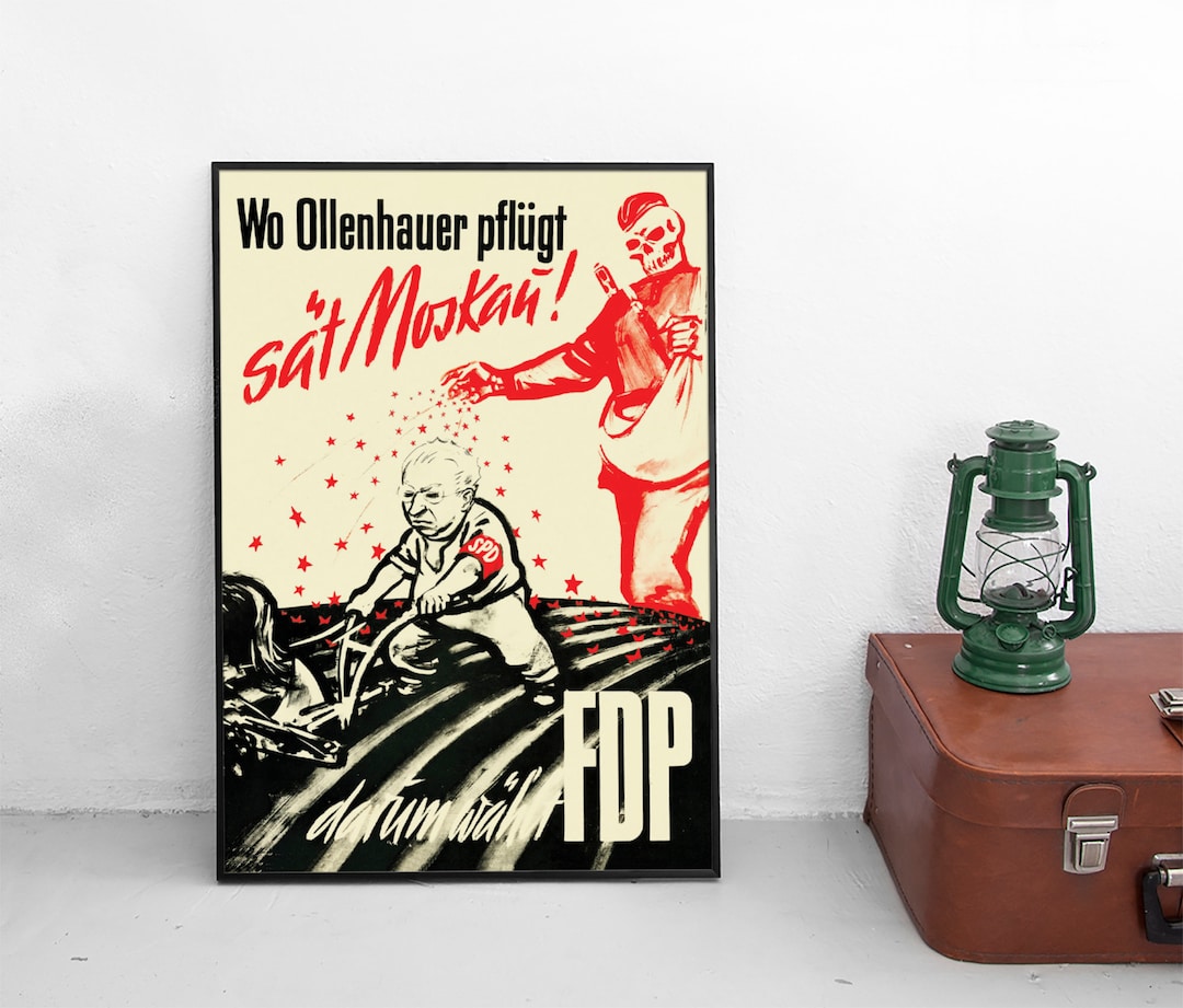1950s German Election Poster: FDP Political Wall Art - Etsy