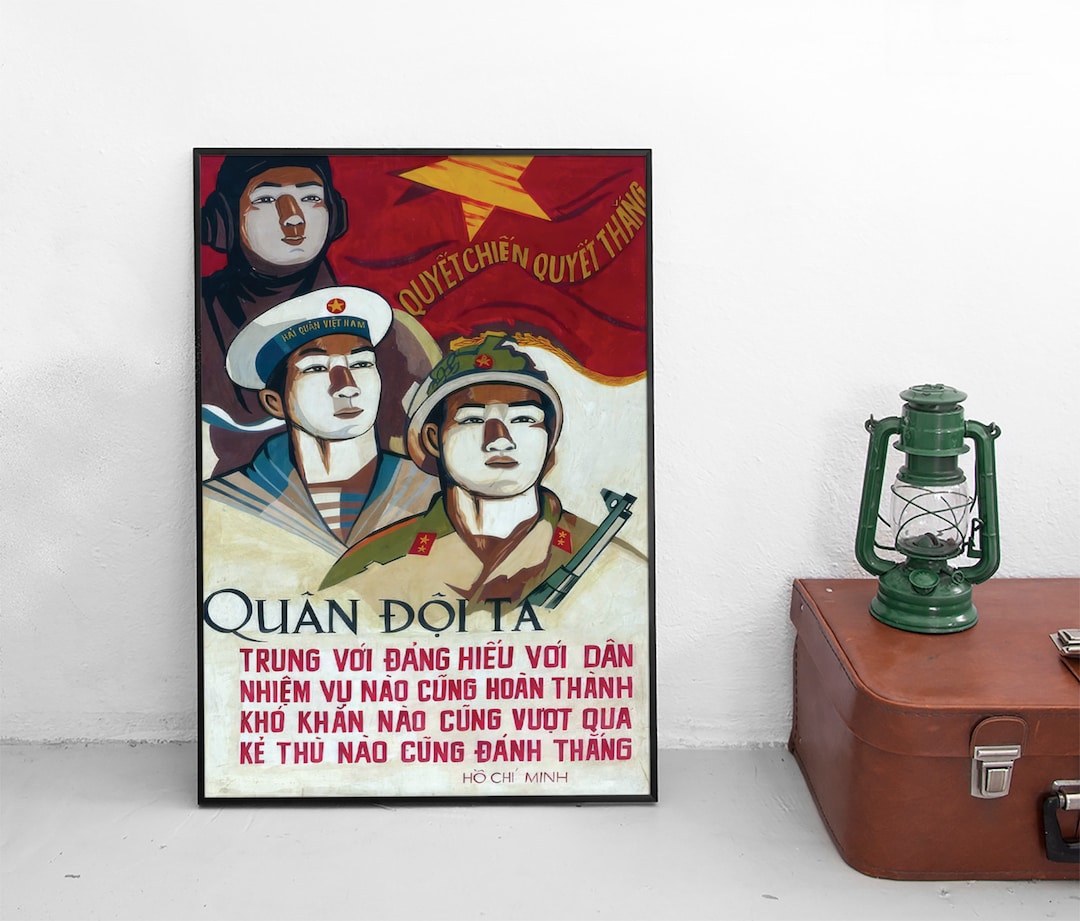 Propaganda Poster Vietnam War "our Army" North Vietnam Ho Chi Minh Viet ...