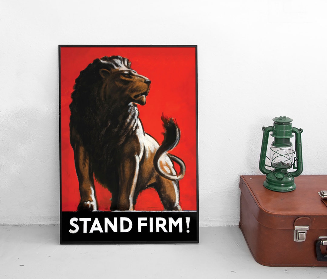 Poster "stand Firm" English Lion Great Britain Patriotism WWI ...