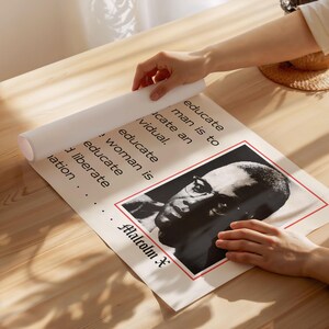 1970s Poster Black Panther - Malcolm X Quote- Decolonisation Art Wall ...