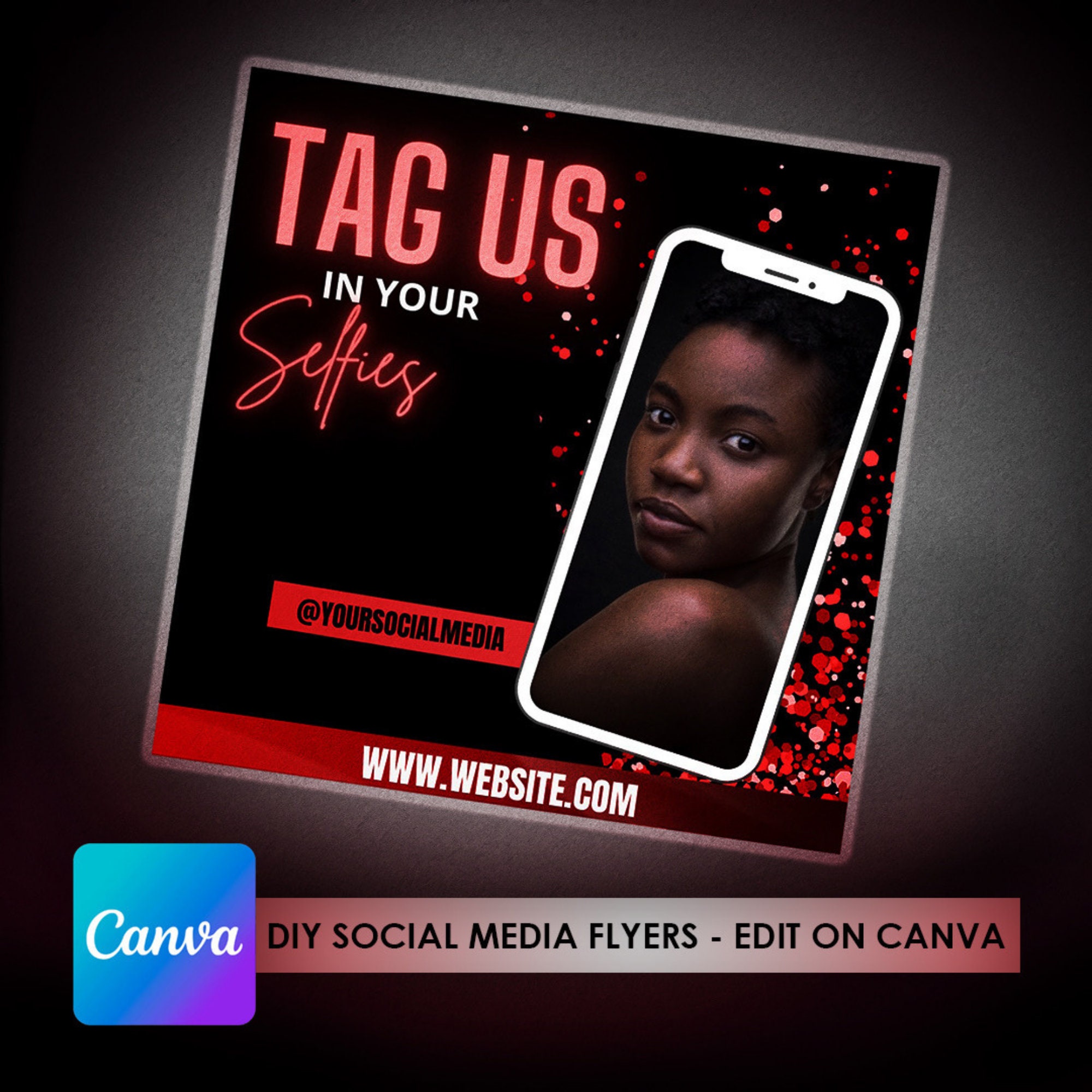 Canva Template, Tag Us in Your Selfies Template, Small Business ...