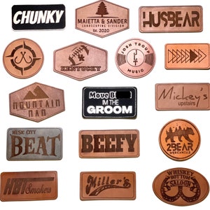Custom Leather Patches Engraved Leather Patches Genuine - Etsy