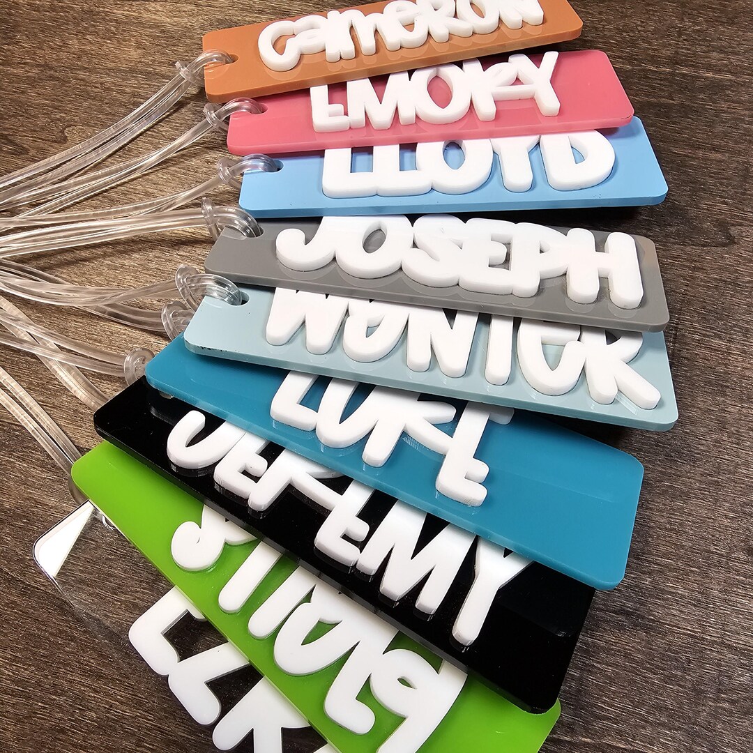 Backpack Name Tag, Custom Bag Name Tag, Acrylic Suitcase Name Tag, Name ...