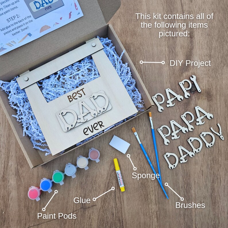 Father's Day Crafts DIY Father's Day Gift Paint Kits for Dad DIY Paint Kits for Kids Best Dad ...
