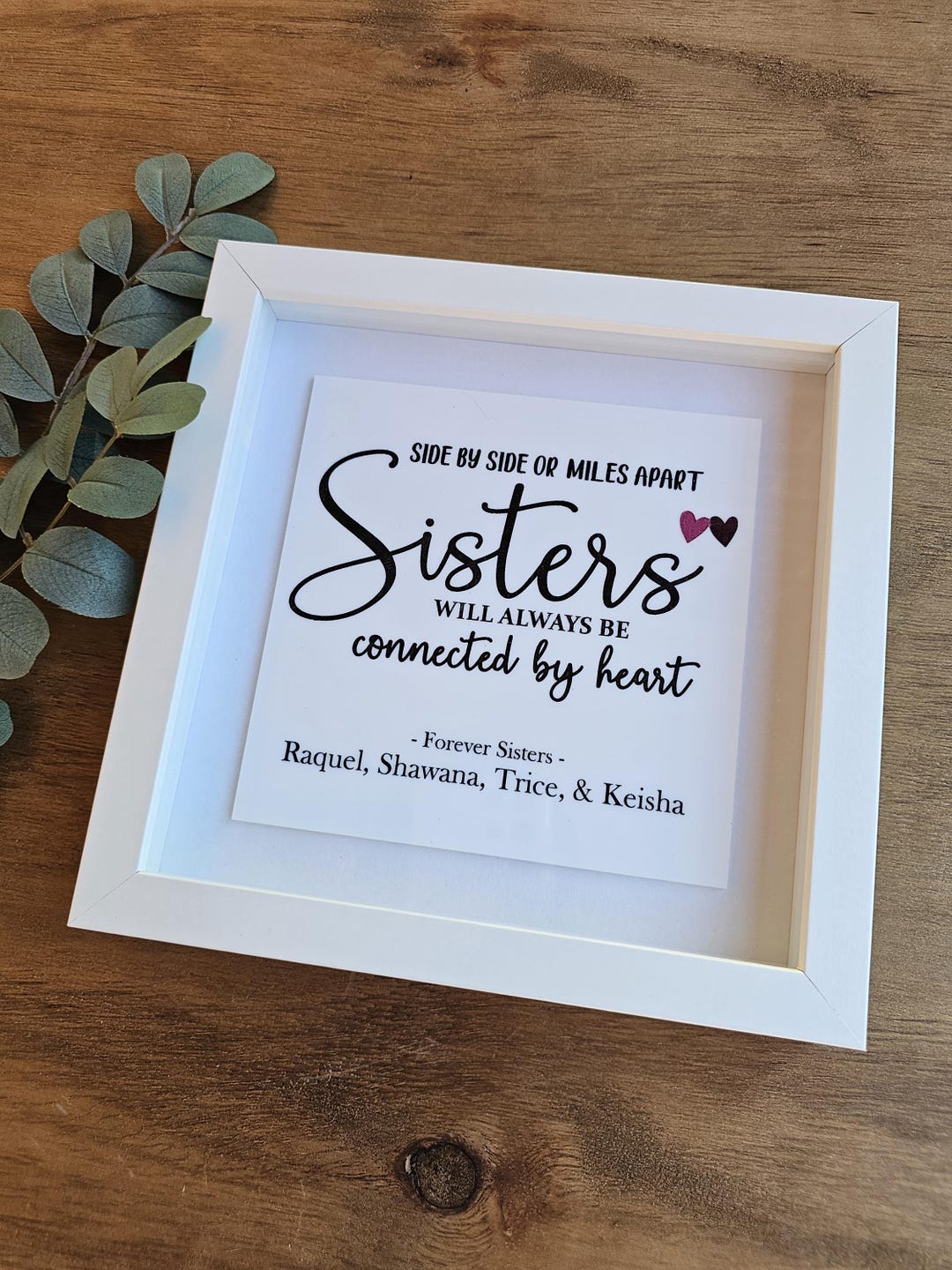 Sisters Shadowbox, Acrylic Shadowbox Frame, Laser Engraved Custom ...