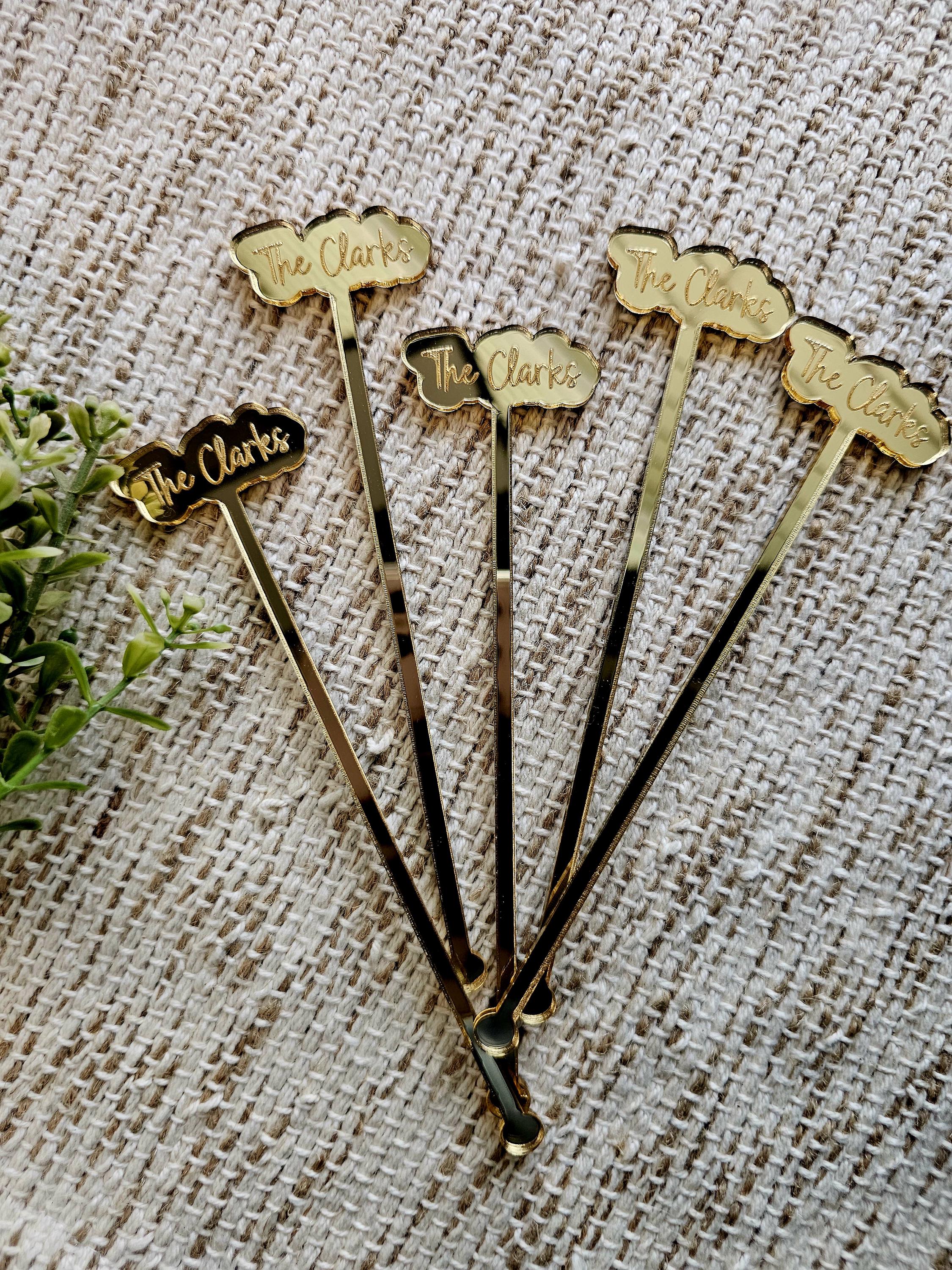 Bachelorette Party Drink Stir Sticks, Laser Cut Drink Toppers ...