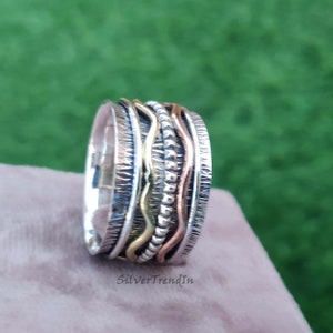 Wave Spinner Ring 925 Sterling Silver Ring Spinner Ring - Etsy