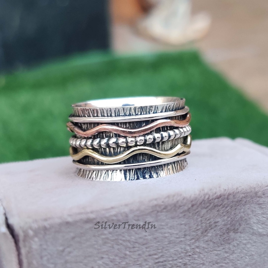 Wave Spinner Ring 925 Sterling Silver Ring Spinner Ring - Etsy