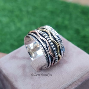 Wave Spinner Ring 925 Sterling Silver Ring Spinner Ring - Etsy