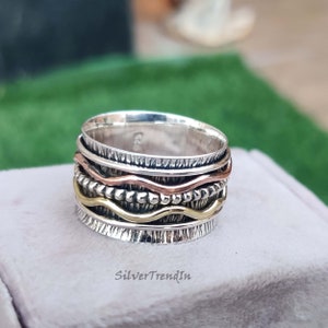 Wave Spinner Ring 925 Sterling Silver Ring Spinner Ring - Etsy