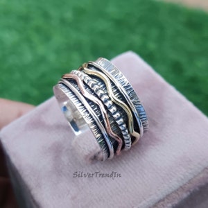 Wave Spinner Ring 925 Sterling Silver Ring Spinner Ring - Etsy