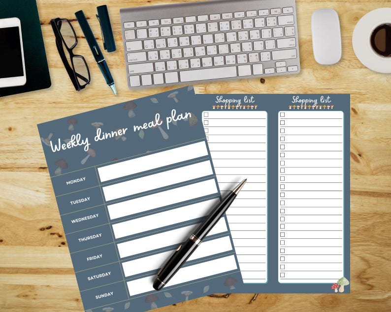 Weekly Planner Set Whimsical Mushroom Theme: Stay Organized in Style ...
