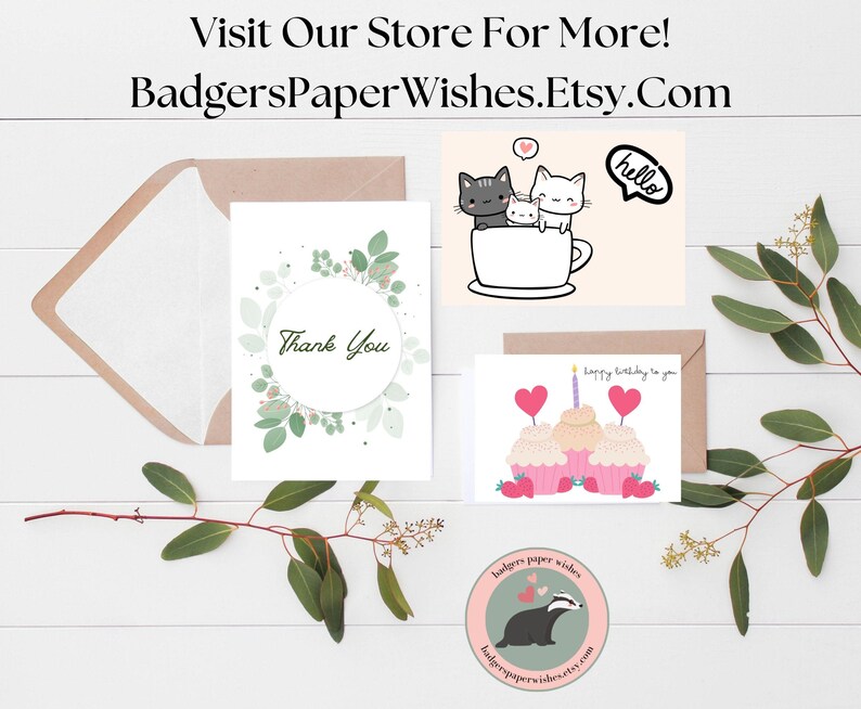 Missing You Greeting Card – Cute Animal Design- Digital Download in 2 ...