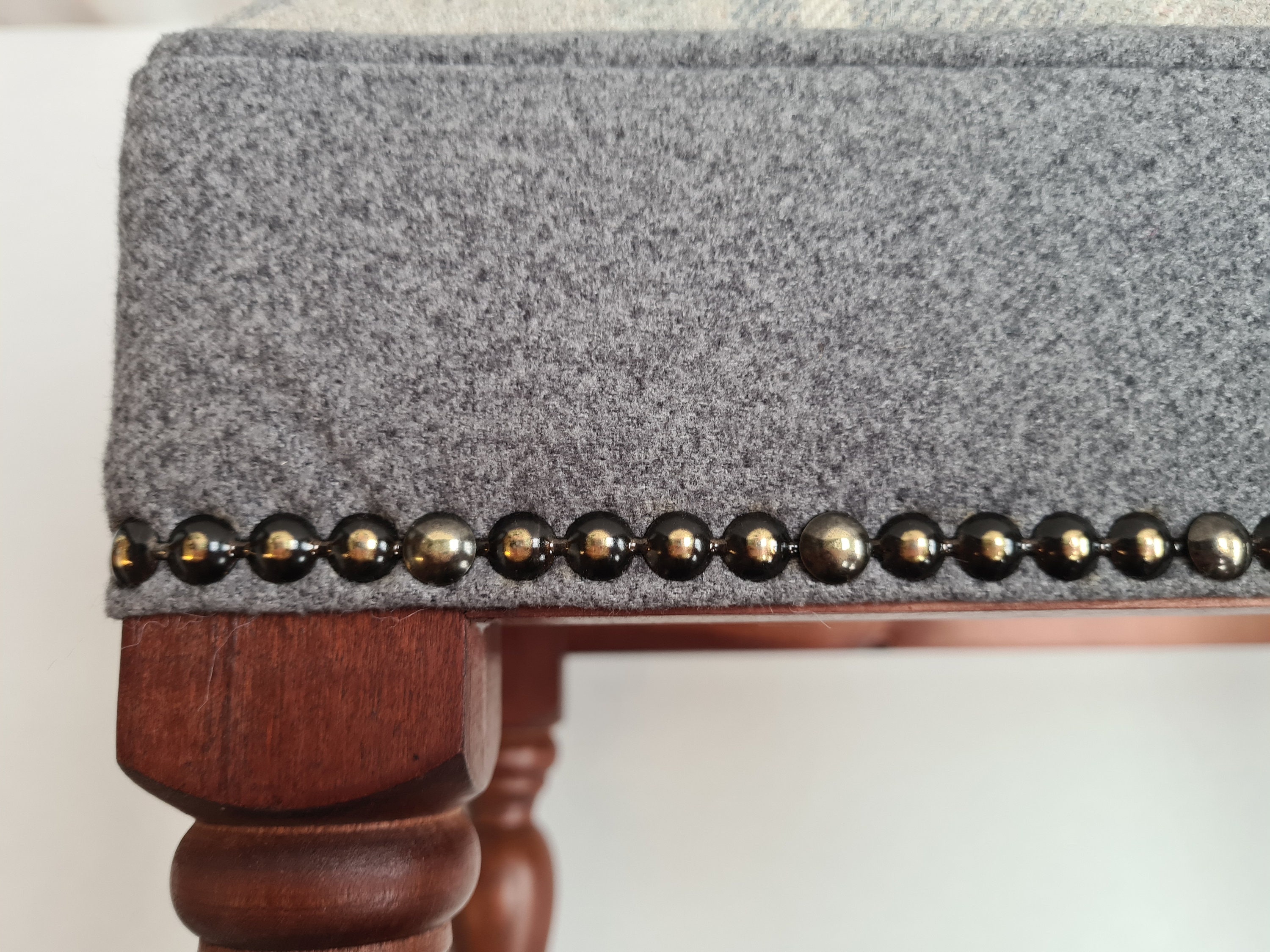 Footstool Upholstered in Laura Ashley Highland Check Steel - Etsy UK