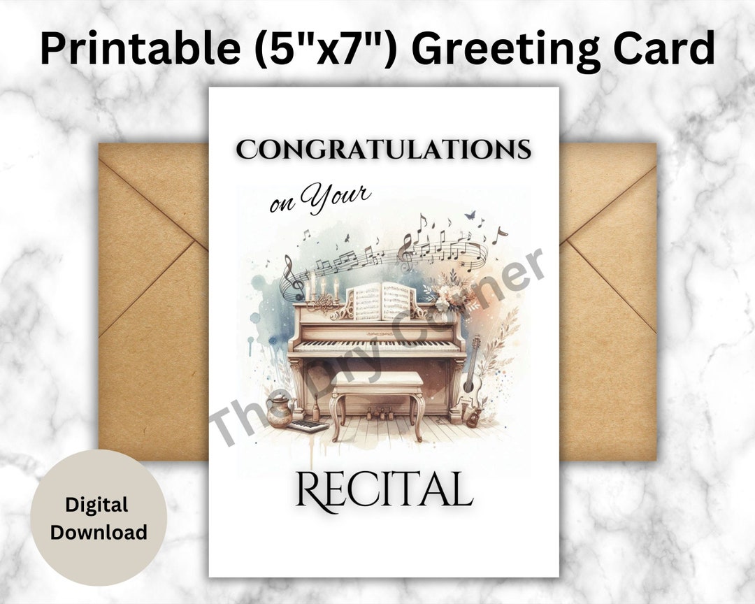 Piano Recital Congratulations Greeting Card - Etsy