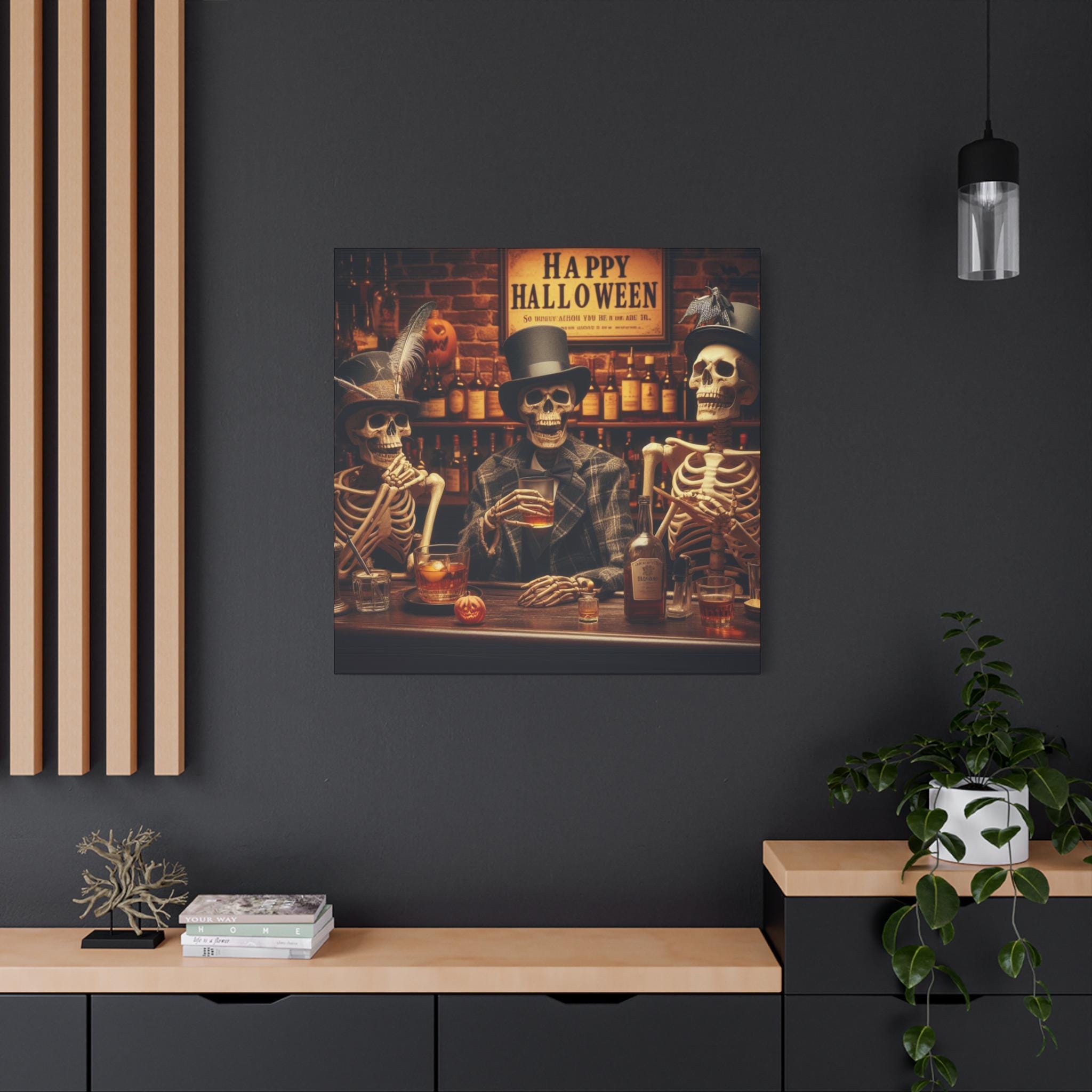 The Old Fashioned Skeleton Bar Canvas | Skeleton Design | Liquor ...