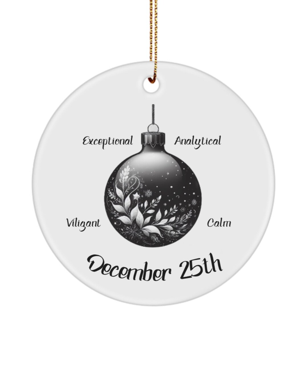 December 25th Birthday Horoscope Ornament - Etsy
