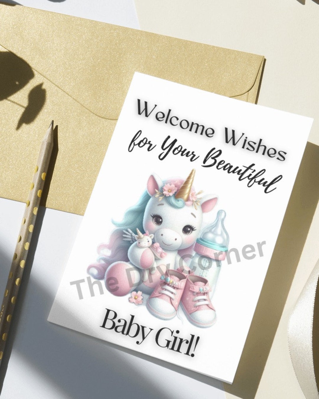 Welcome Wishes for Your Beautiful Baby Girl Greeting Card - Etsy