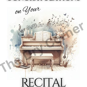 Piano Recital Congratulations Greeting Card - Etsy