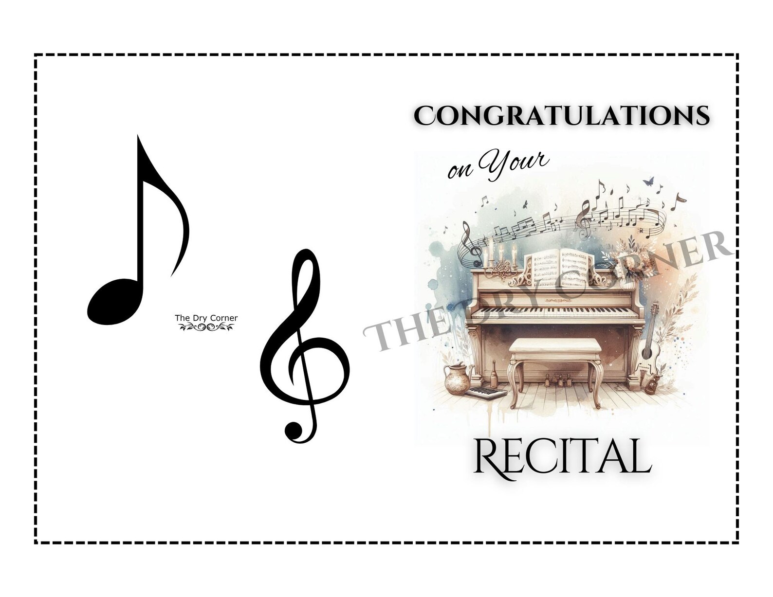 Piano Recital Congratulations Greeting Card - Etsy