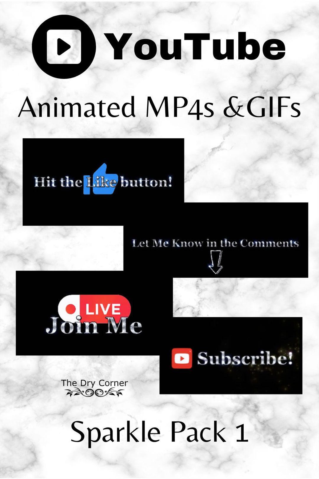 Youtube Creator Animation MP4 and GIF Glitter Text Images| Content ...