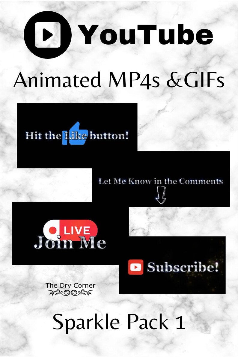 Youtube Creator Animation MP4 and GIF Glitter Text Images| Content ...
