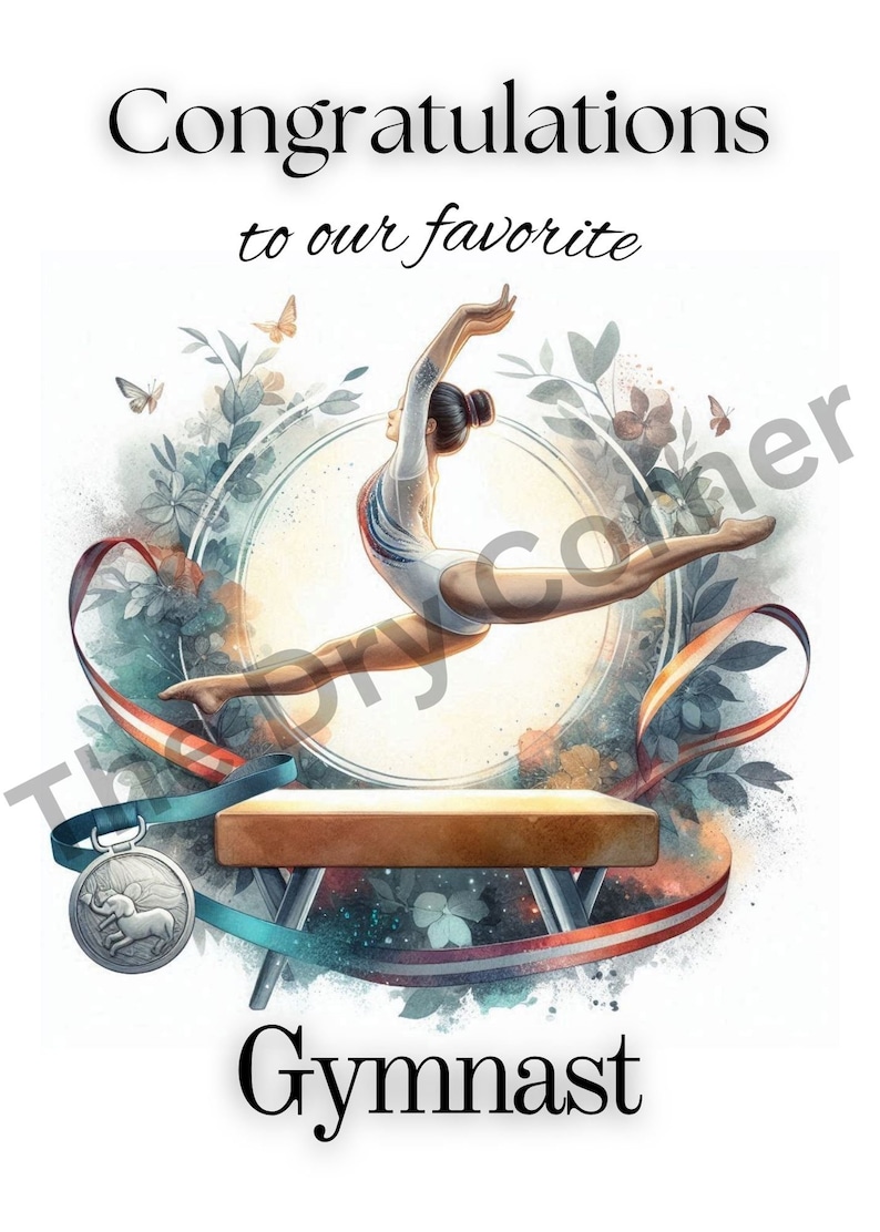 Congratulations to Our Favorite Gymnast Greeting Card - Etsy
