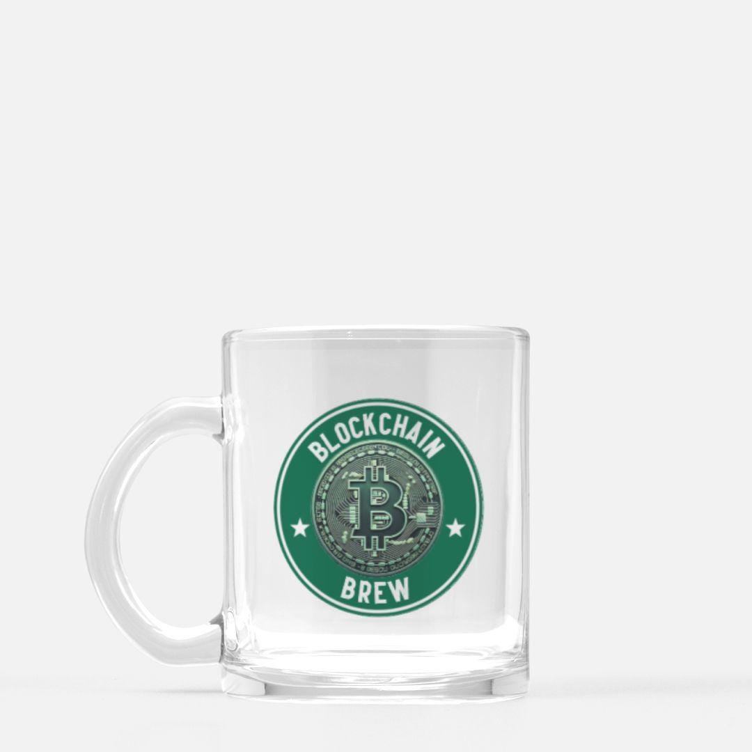Blockchain Brew - Bitcoin Glass Mug 10oz - Etsy
