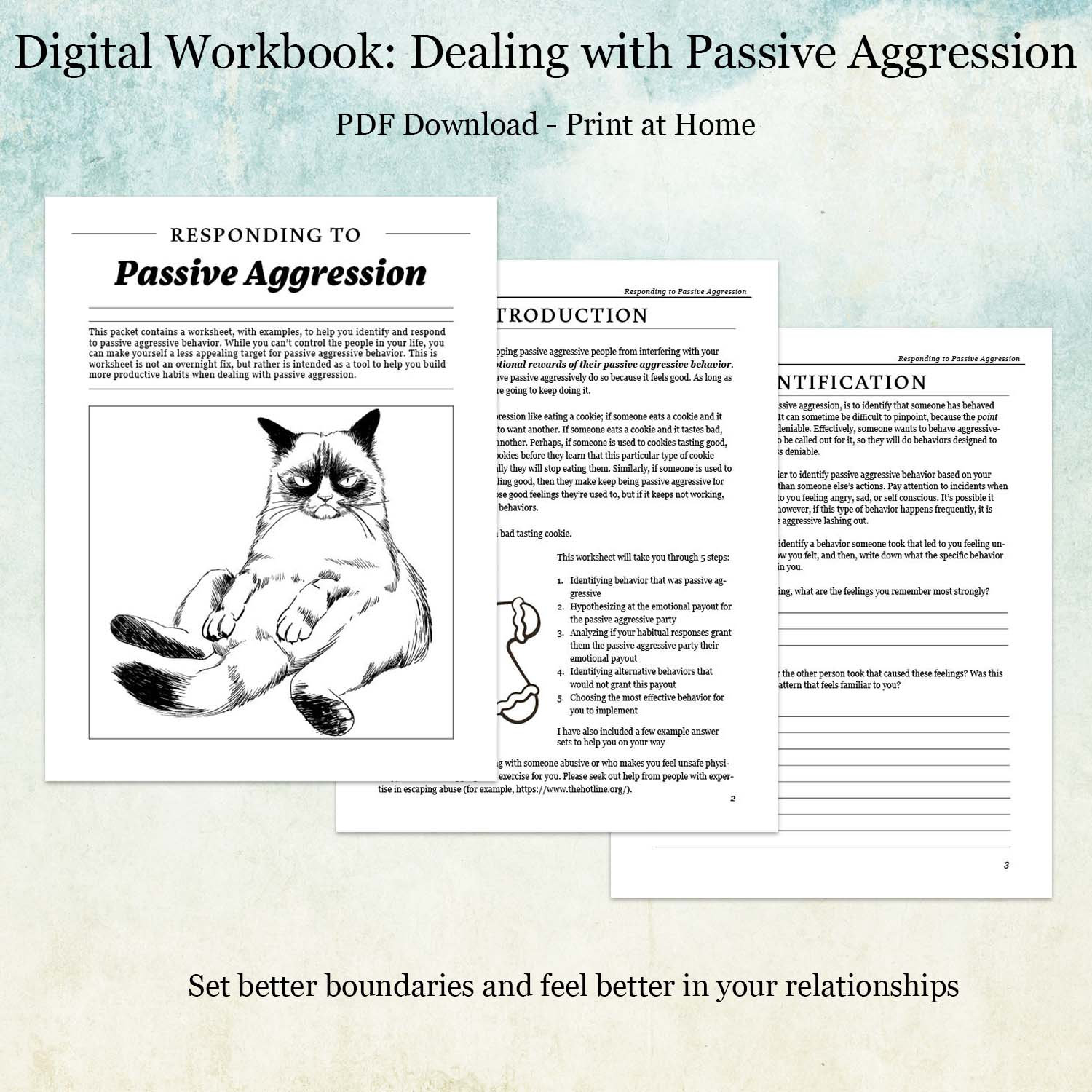 Dealing With Passive Aggressive People - Digital Workbook to Deal With ...