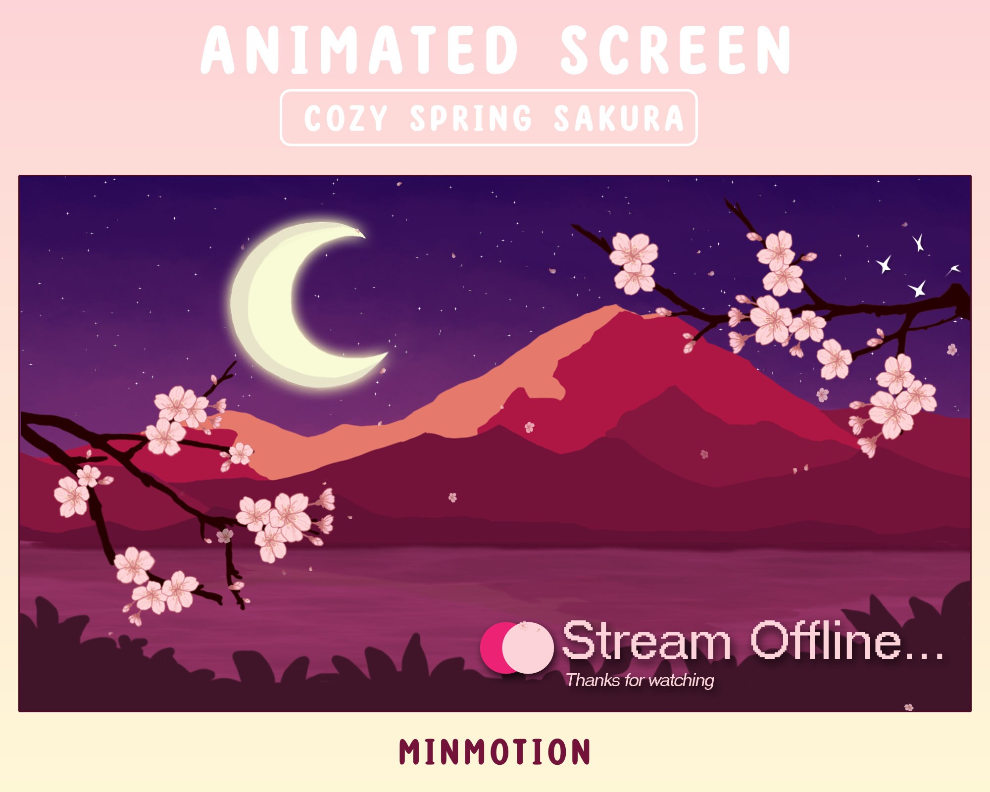 Animated Sakura Cherry Blossom Twitch Stream Package / Cozy Spring ...