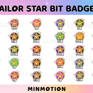 30x Cute Star Bit Badges / Complete Twitch Bit Badges Set / Twitch Tier ...