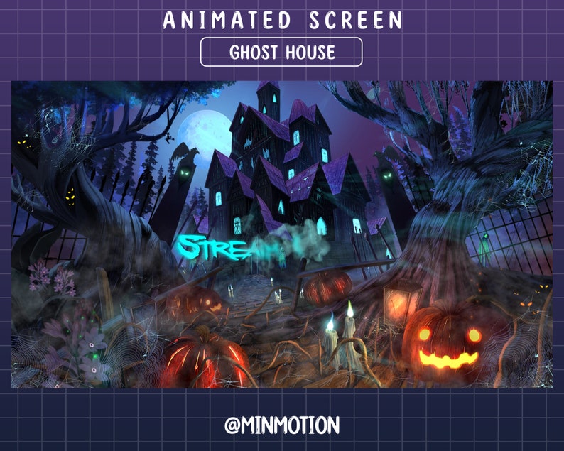 Animated Ghost House Twitch Stream Screen / Spooky House in - Etsy