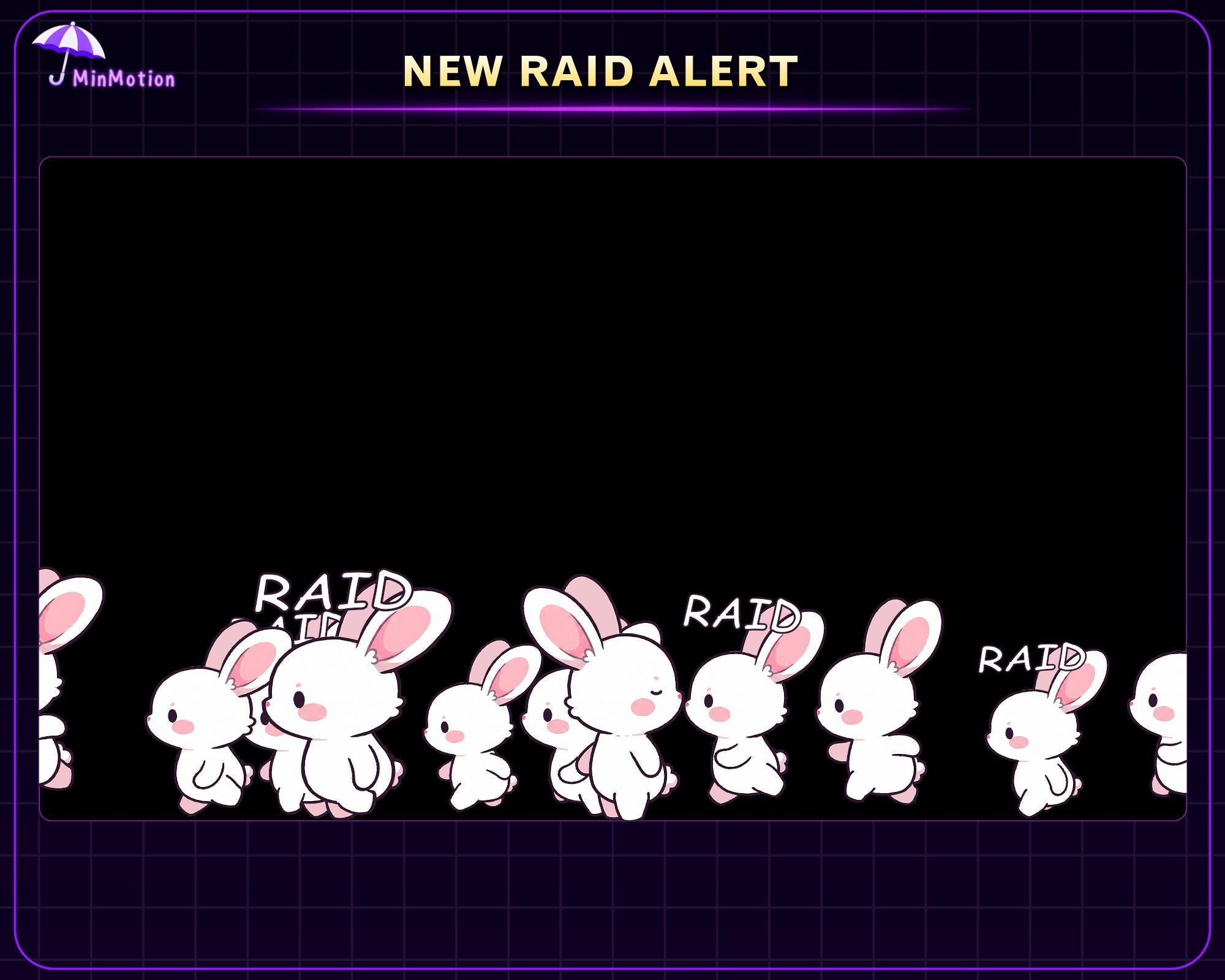 Animated Cute Bunny Twitch Raid Alert, Bunny Raid Animation With Bunny ...