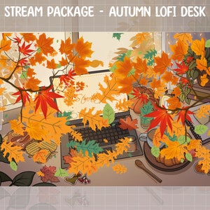 Animated Autumn Lofi Desk Twitch Stream Package/ Retro Lofi Desk/ Maple ...
