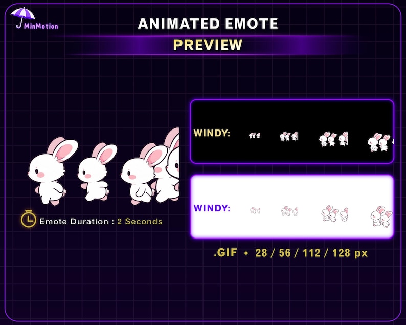 Animated Cute Bunny Twitch Raid Alert, Bunny Raid Animation With Bunny ...