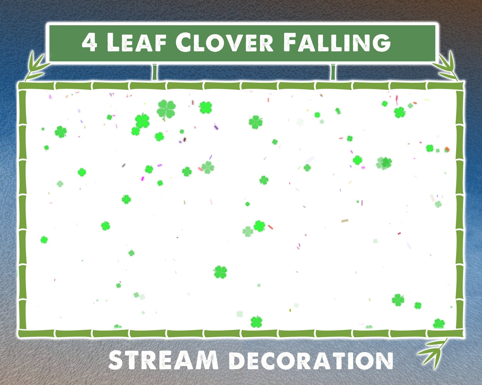 4 Leaf Clover Falling Twitch Overlay / St Patrick's Day Backgroud ...