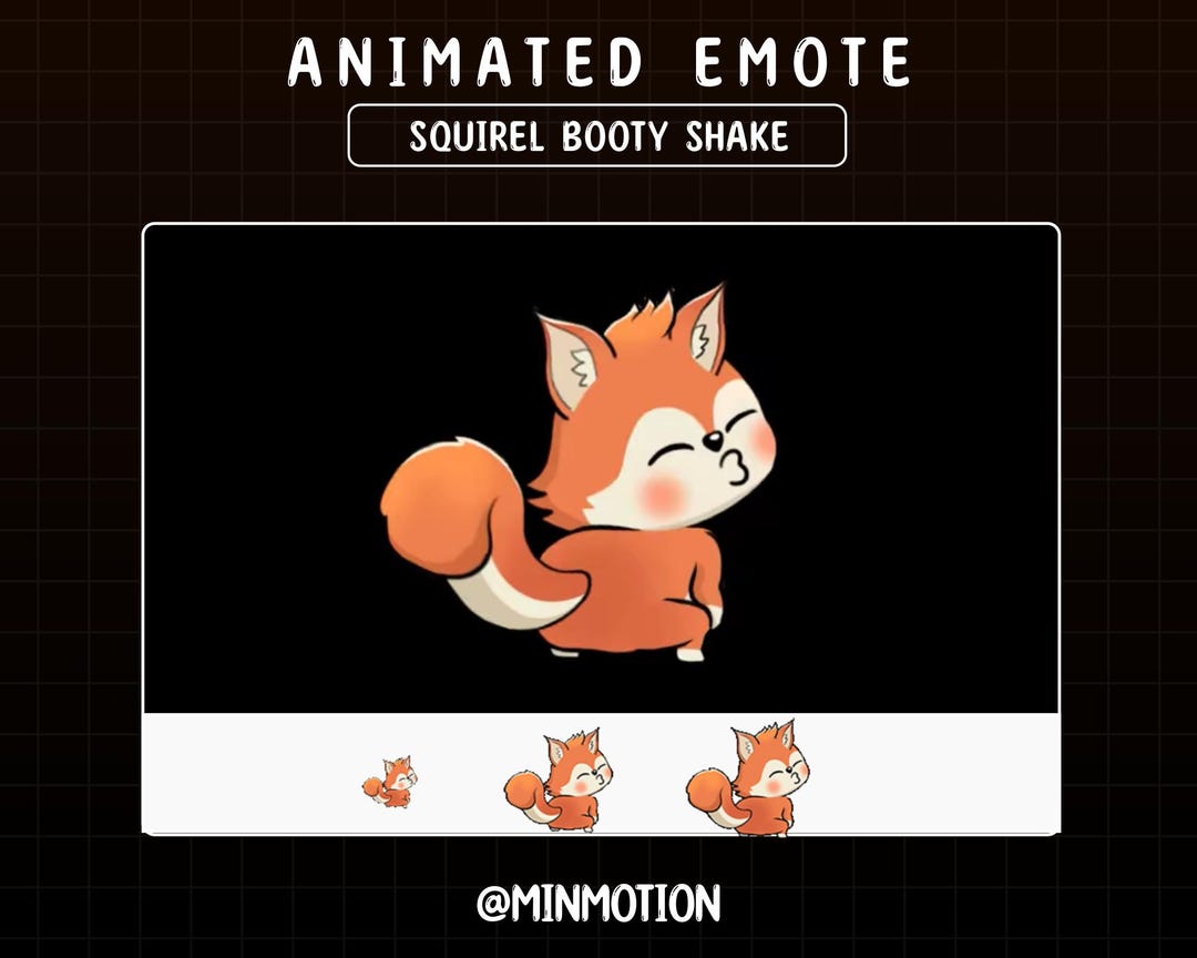 Animated Squirel Booty Shake Emote for Twitch or Discord, Kawaii, Chibi ...
