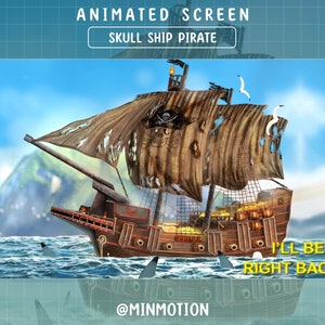Animated Ship Pirate Twitch Screen / Sea Fantasy and Adventure Overlay ...