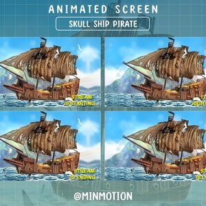Animated Ship Pirate Twitch Screen / Sea Fantasy and Adventure Overlay ...
