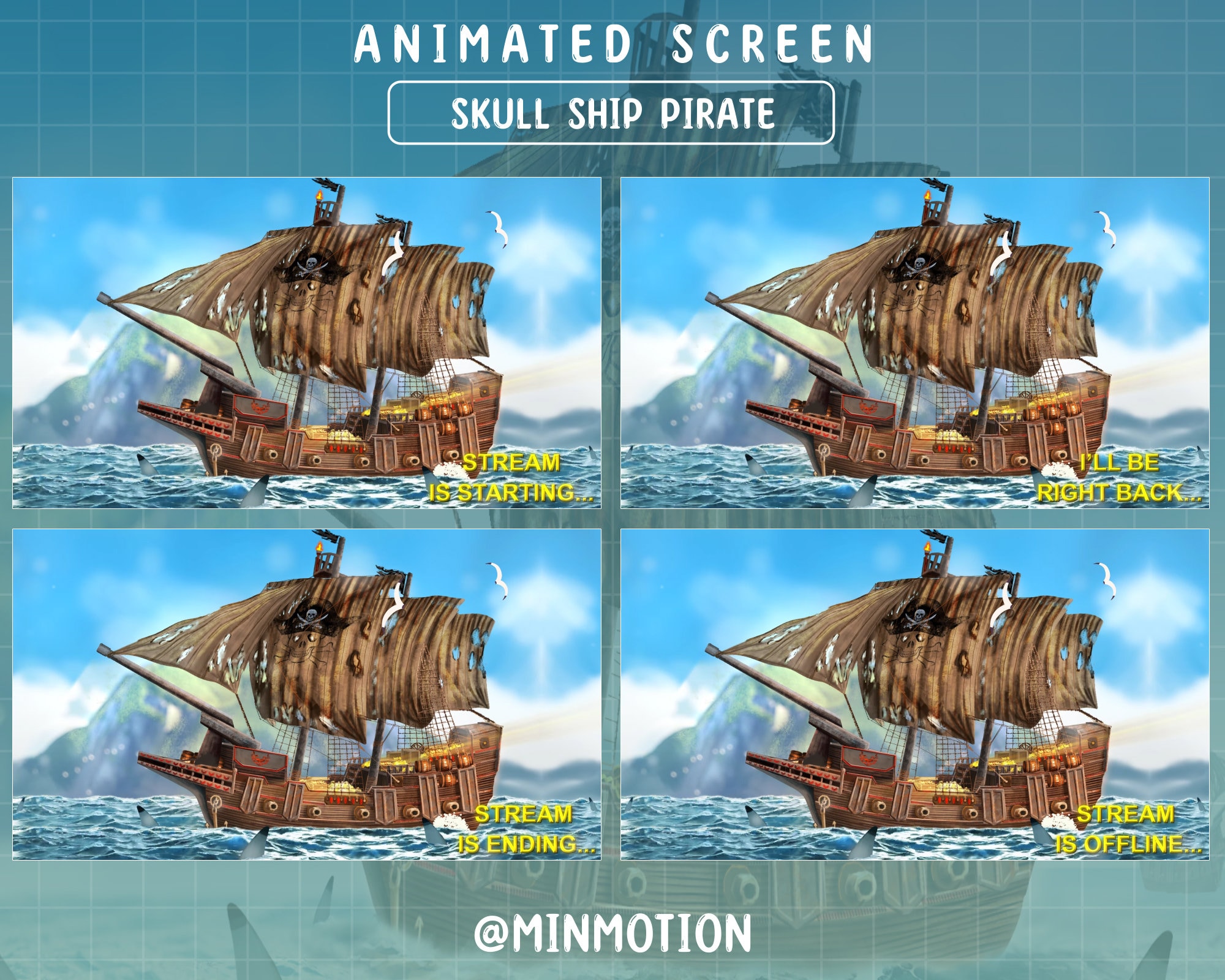 Animated Ship Pirate Twitch Screen / Sea Fantasy and Adventure - Etsy UK