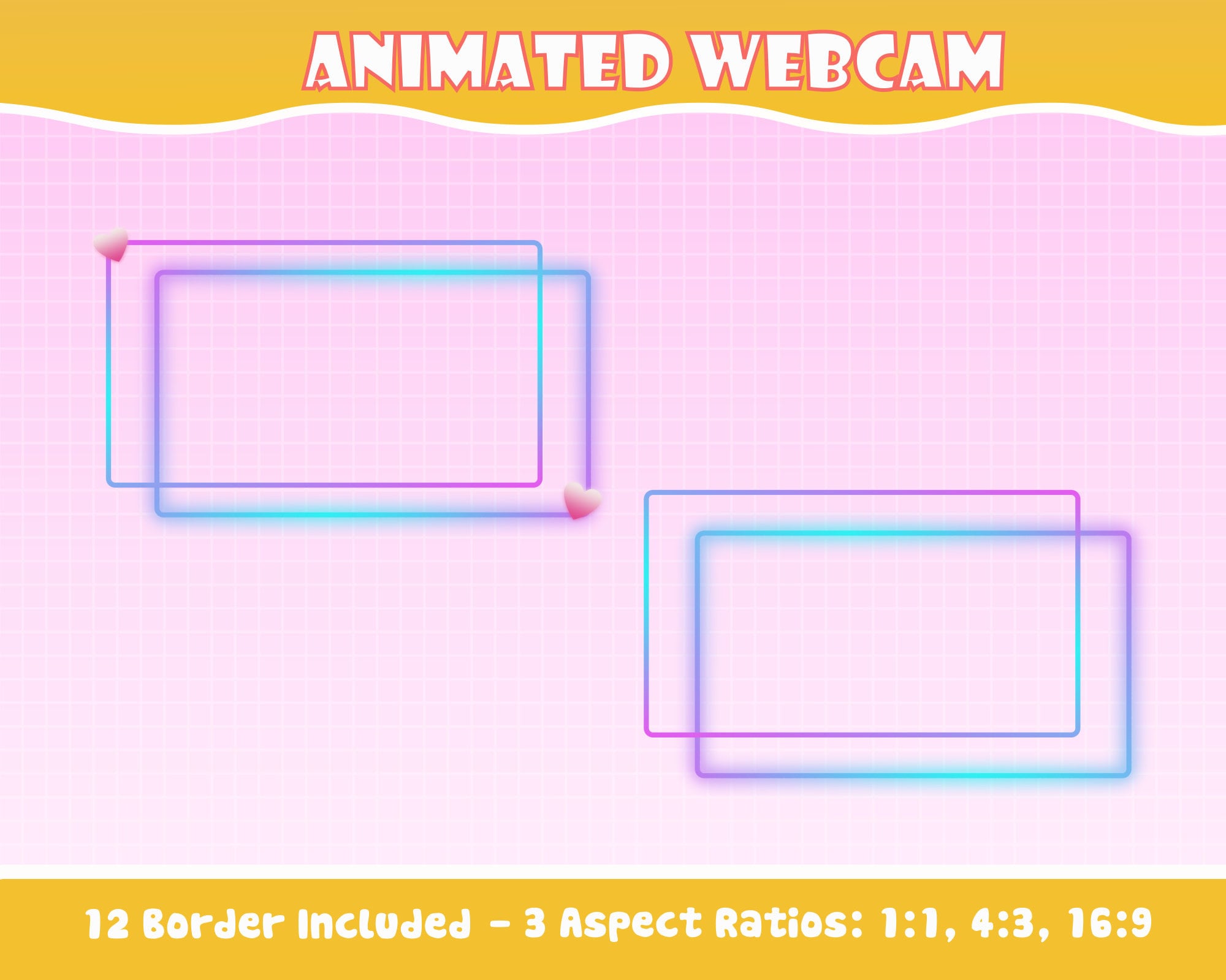 Twitch Animated Webcam Border Overlay / Neon Rounded Corners - Etsy